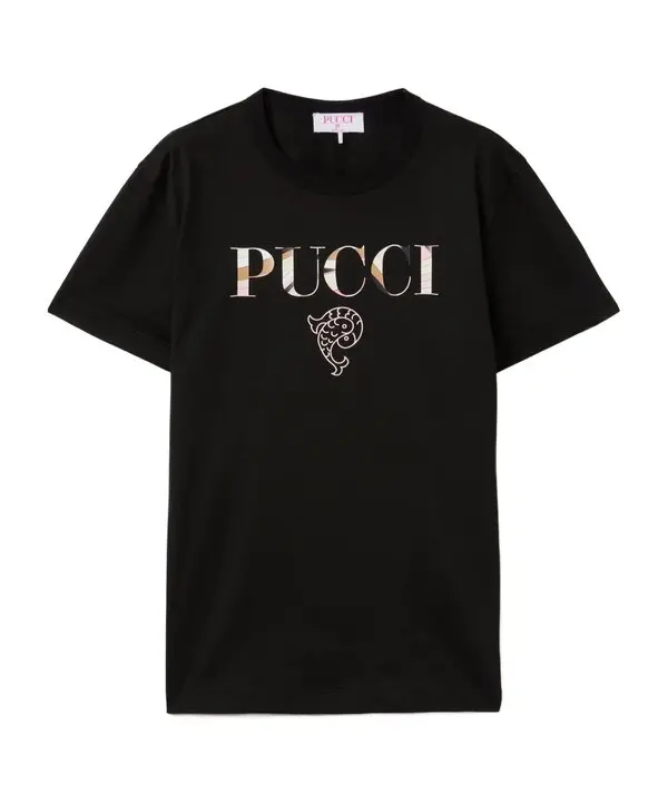 Emilio Pucci Logo Short Sleeve Top - Black