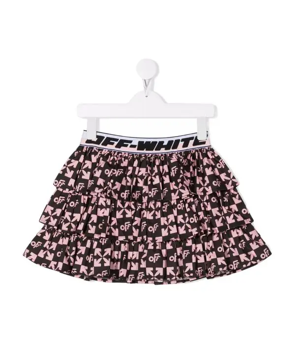 Off-White Monogram-print Ruffle Skirt