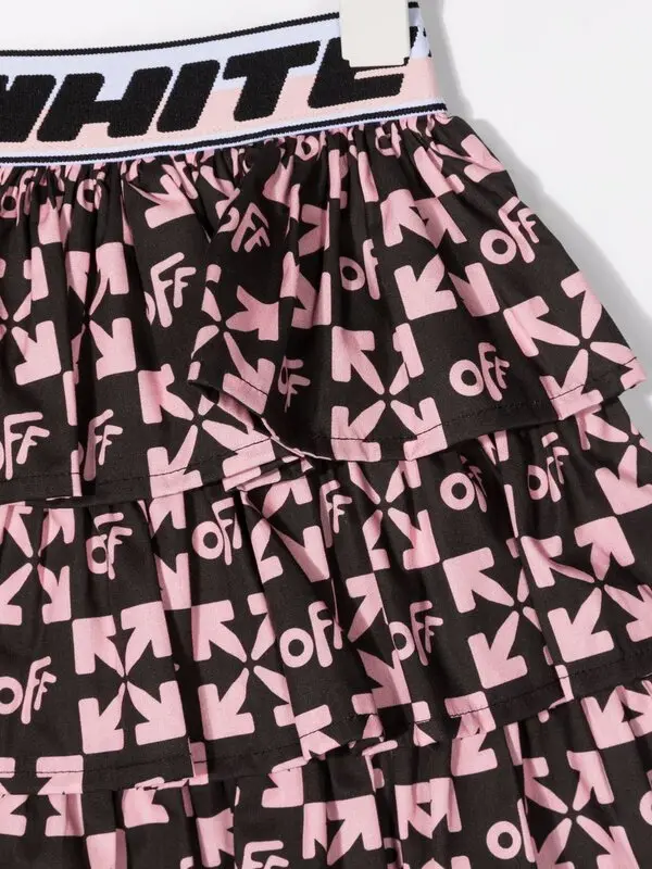 Off-White Monogram-print Ruffle Skirt