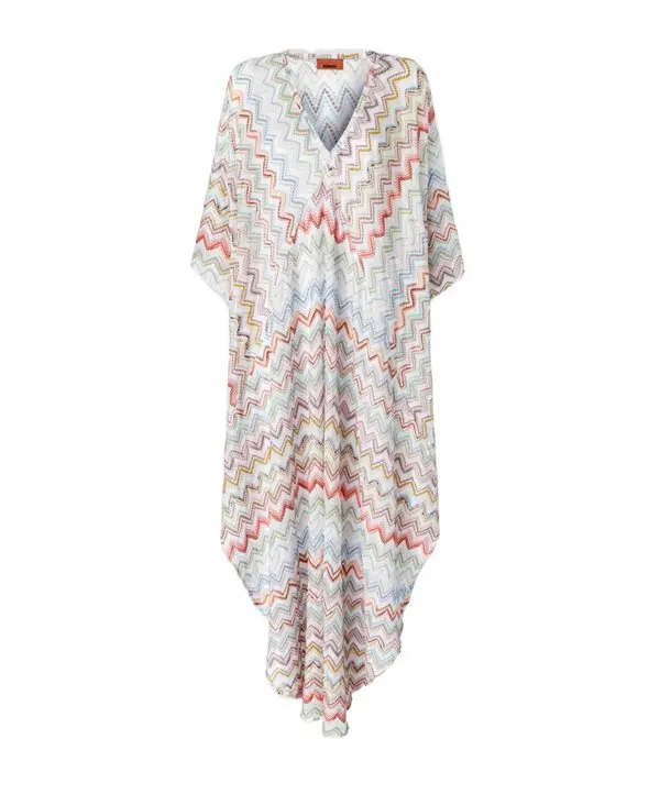 Missoni Zigzag-woven V-neck Maxi Dress - White