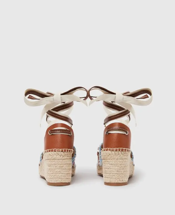 Stella McCartney Espadrille Wedge Sandals With Chain Detail