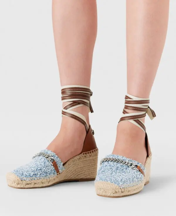 Stella McCartney Espadrille Wedge Sandals With Chain Detail