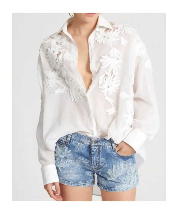 Ermanno Scervino Floral-appliqué Shirt