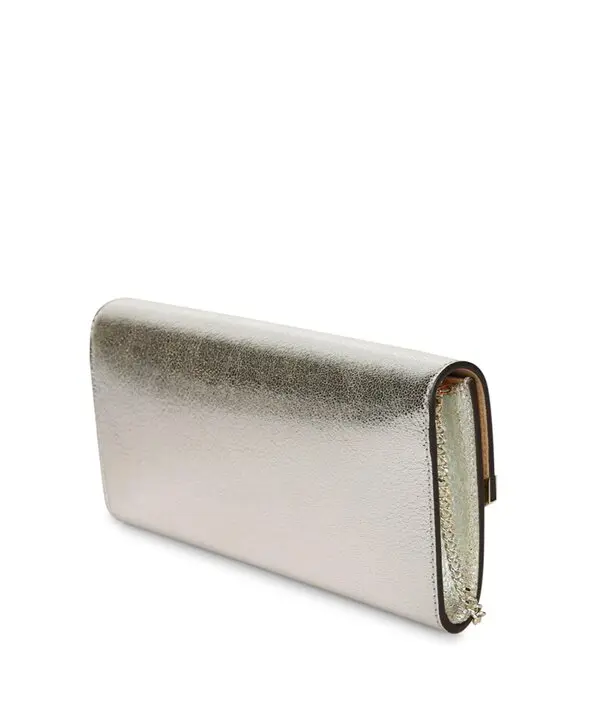 JIMMY CHOO Emmie Metallic-effect Chain-strap Clutch Bag