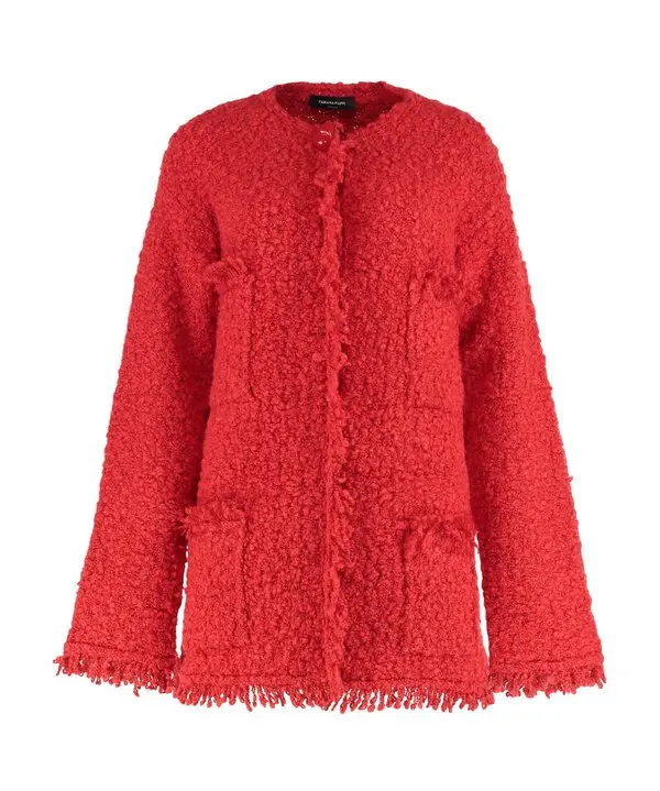 Fabiana Filippi Crewneck Fringed Tweed Jacket