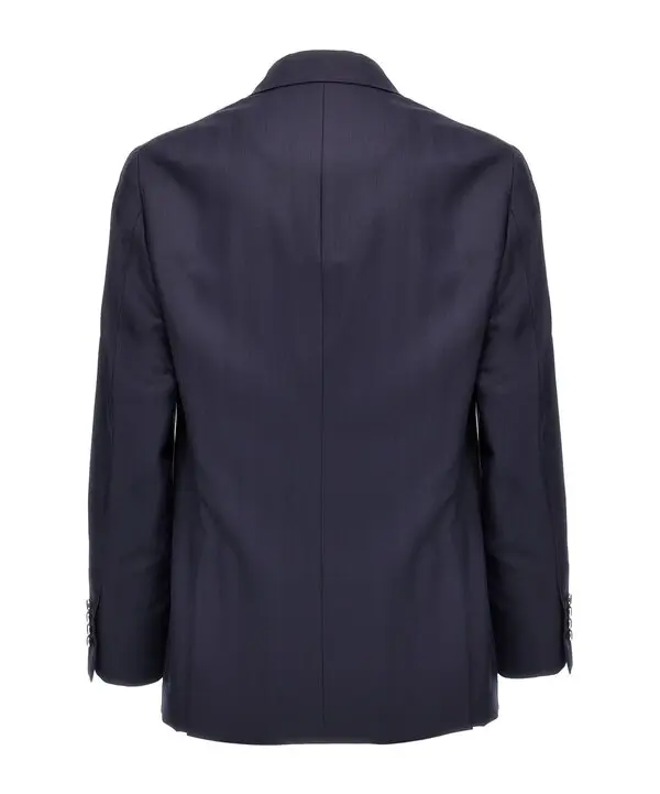Brunello Cucinelli Double Breasted Twill Blazer