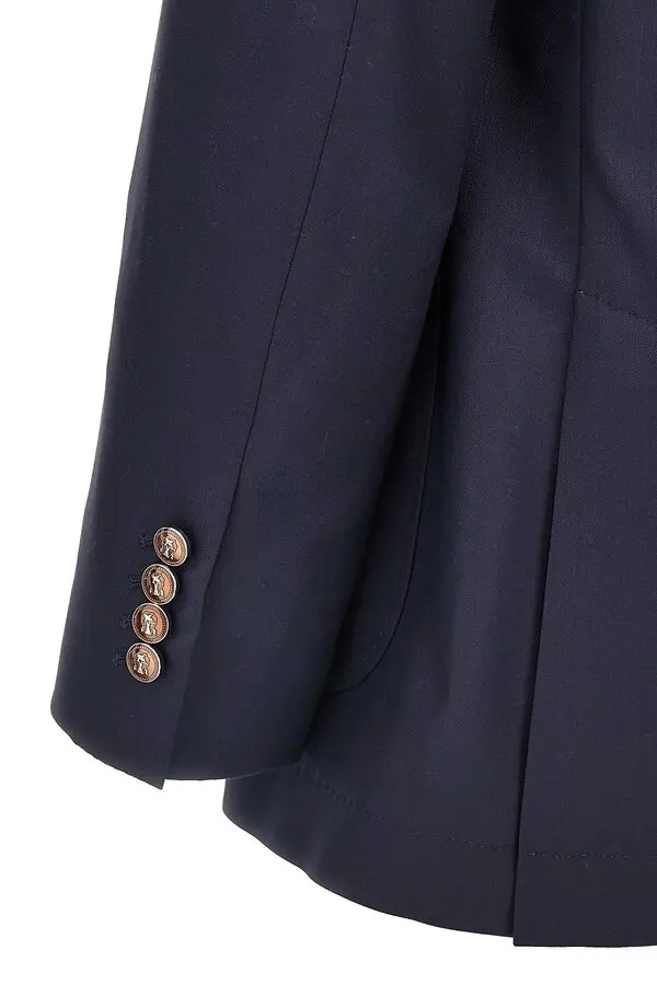 Brunello Cucinelli Double Breasted Twill Blazer