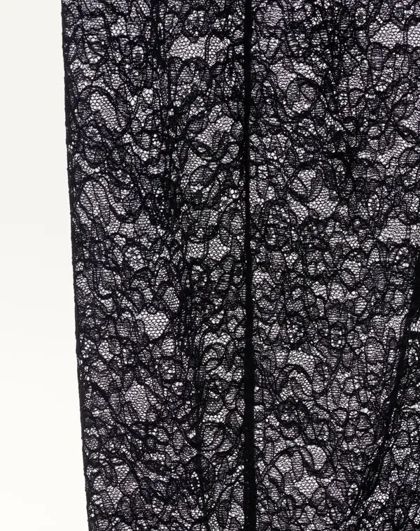 Valentino Garavani Lace Tights With Logo Waistband