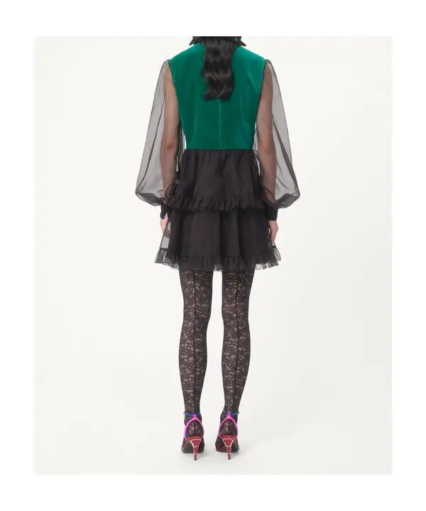 Valentino Garavani Lace Tights With Logo Waistband