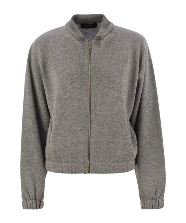 Fabiana Filippi Diamond Wire Ball Pin Detail Bomber Jacket - Gray