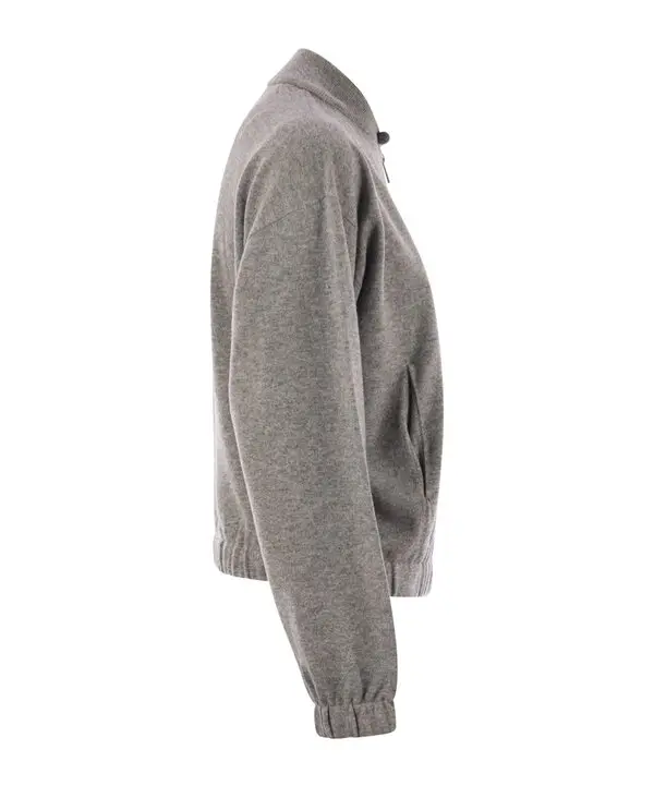 Fabiana Filippi Diamond Wire Ball Pin Detail Bomber Jacket - Gray