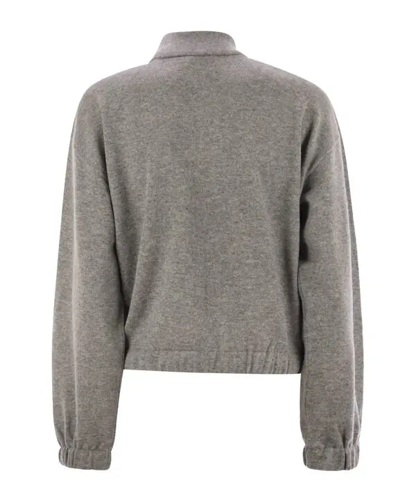 Fabiana Filippi Diamond Wire Ball Pin Detail Bomber Jacket - Gray