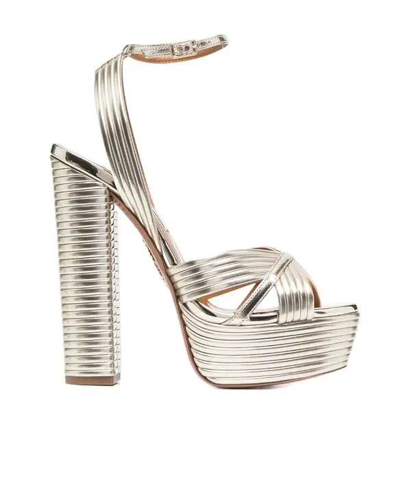AQUAZZURA Sundance Platform Heeled Sandals - Nude