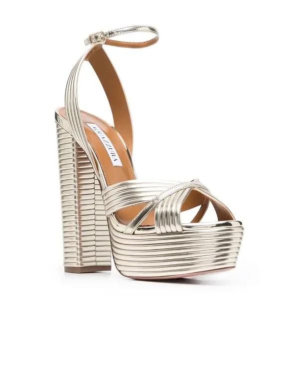 AQUAZZURA Sundance Platform Heeled Sandals - Nude