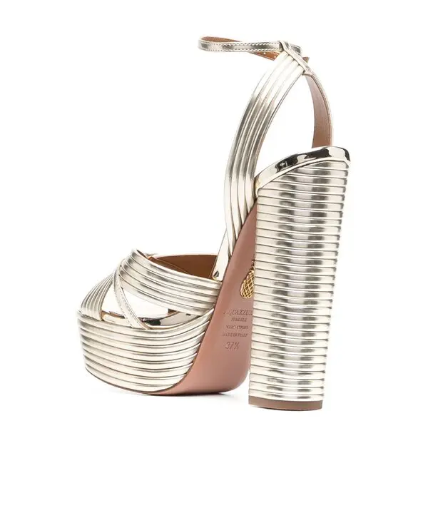 AQUAZZURA Sundance Platform Heeled Sandals - Nude