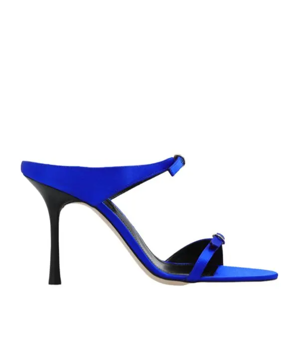 Victoria Beckham Double-strap Satin Mules