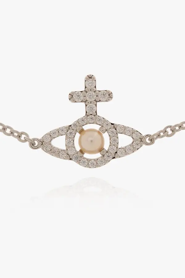 VIVIENNE WESTWOOD Olympia Embellished Chain-linked Bracelet - Yellow