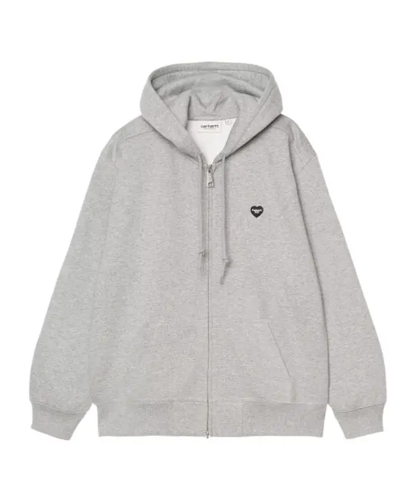 Carhartt Work In Progress Hooded Small Heart Patch Jacket - Heather/black