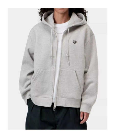 Carhartt Work In Progress Hooded Zip-up Jacket With Small Heart Patch