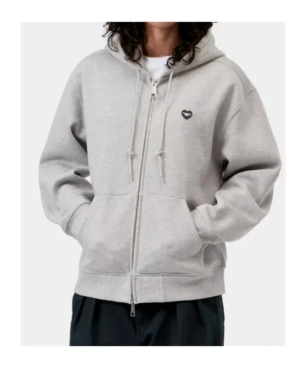 Carhartt Work In Progress Hooded Zip-up Jacket With Small Heart Patch