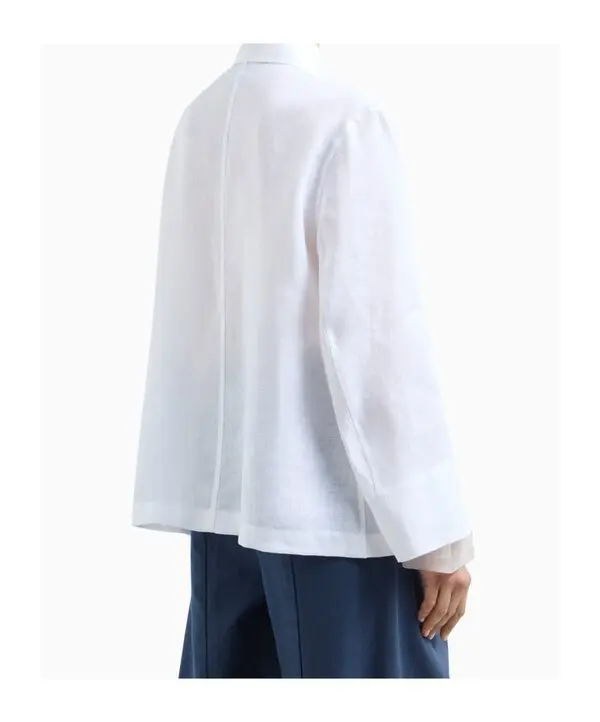 Emporio Armani Pure Linen Shirt Jacket With Panel