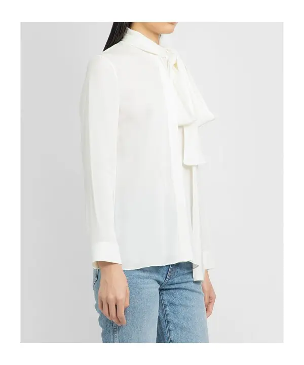 Khaite Knotted Tie Detailed Blouse
