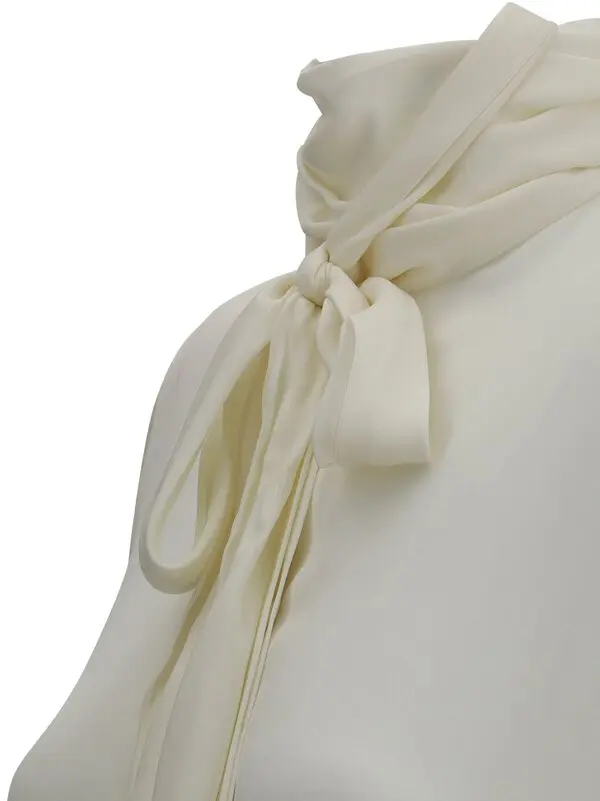 Khaite Knotted Tie Detailed Blouse