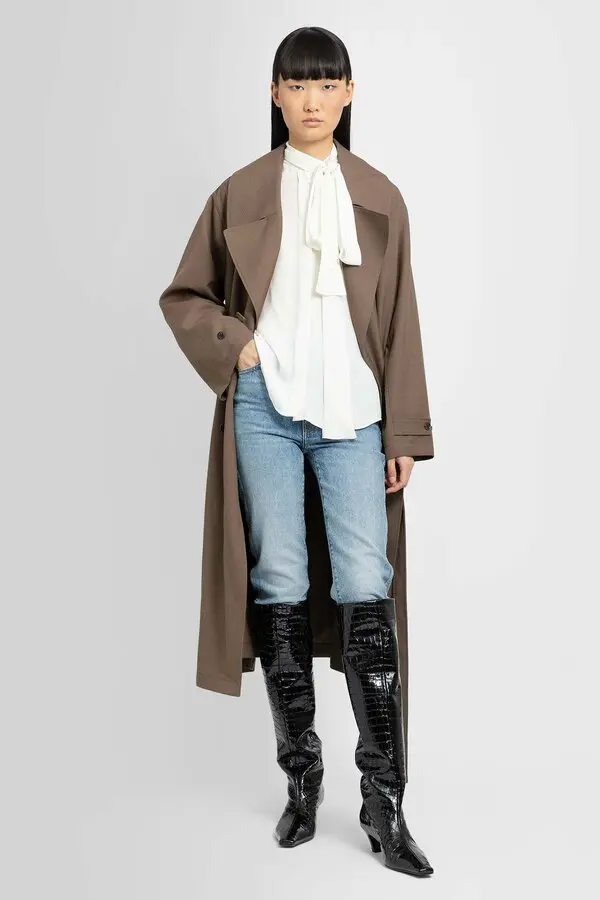 Khaite Knotted Tie Detailed Blouse