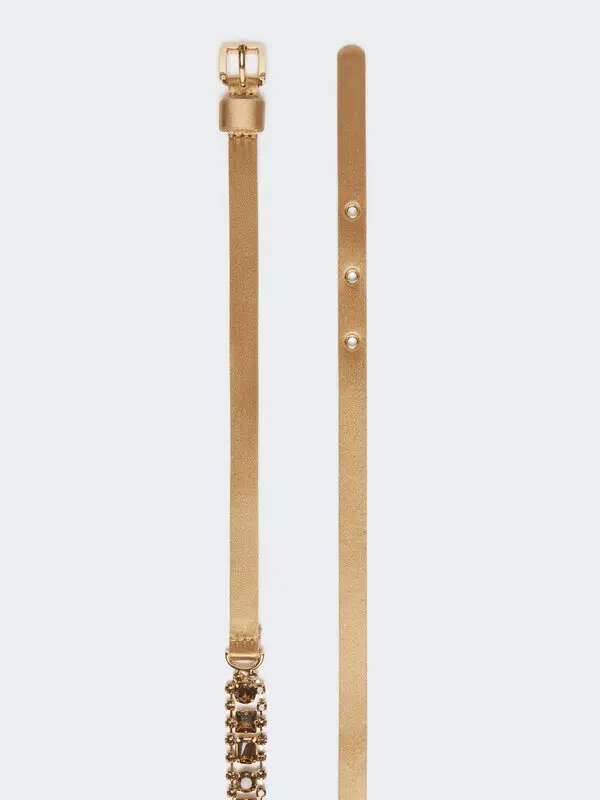 Max Mara Bejewelled Satin Belt