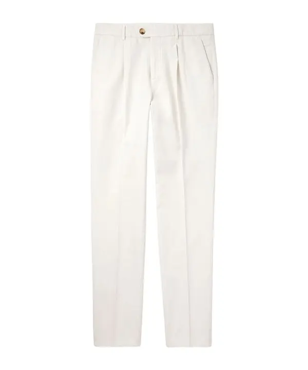 Brunello Cucinelli Pleated Cotton Trousers