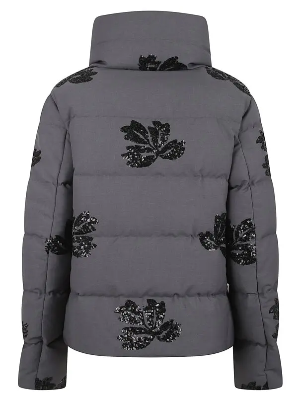 Herno Embroidered Sequin High Neck Jacket