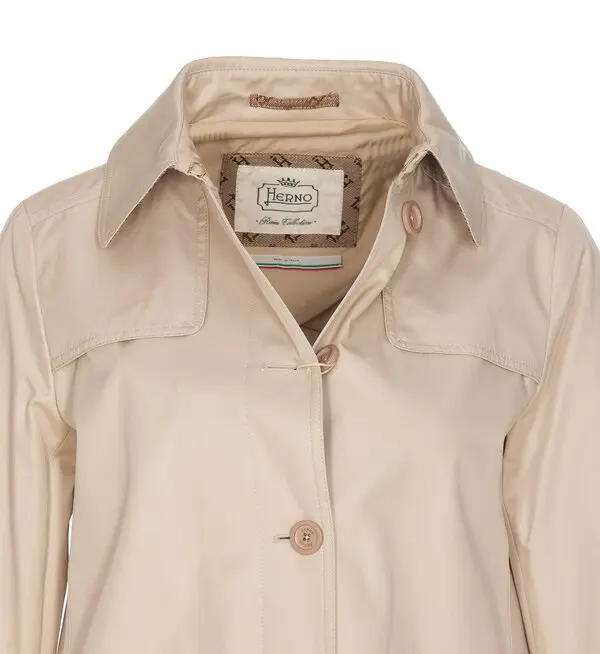 Herno Long Sleeved Buttoned Trench Coat