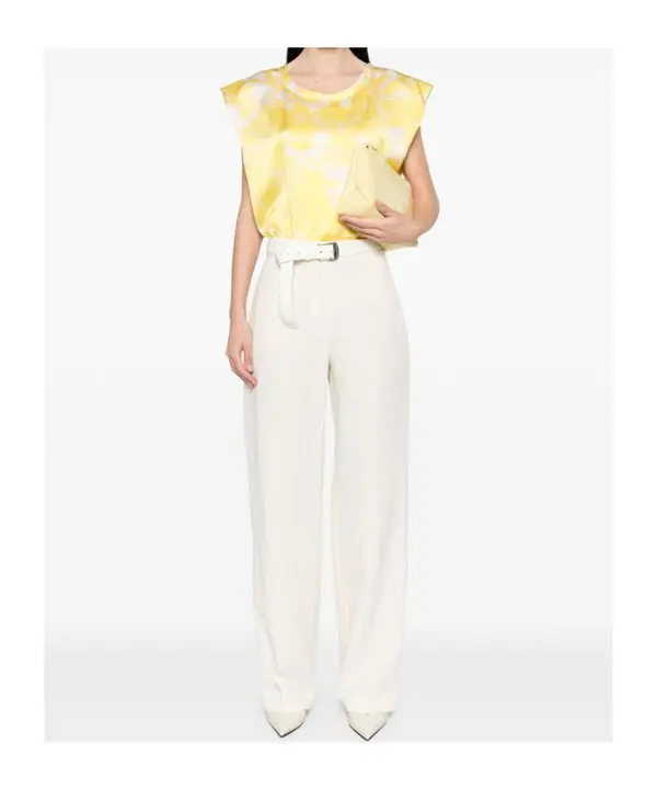 Fabiana Filippi Graphic Print Sleeveless Satin Top
