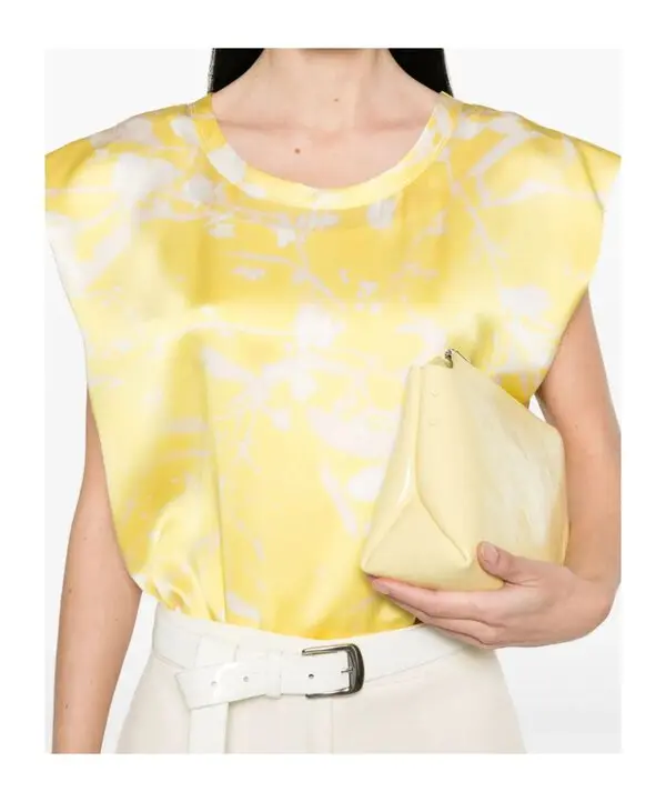 Fabiana Filippi Graphic Print Sleeveless Satin Top