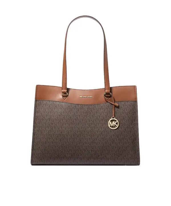 Michael Kors Jet Set Large Signature Logo Tote Bag - Brown