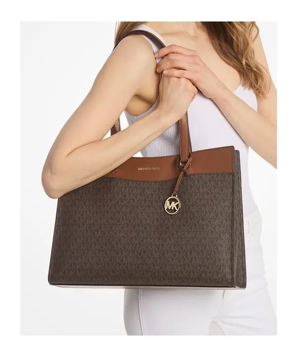 Michael Kors Jet Set Large Signature Logo Tote Bag