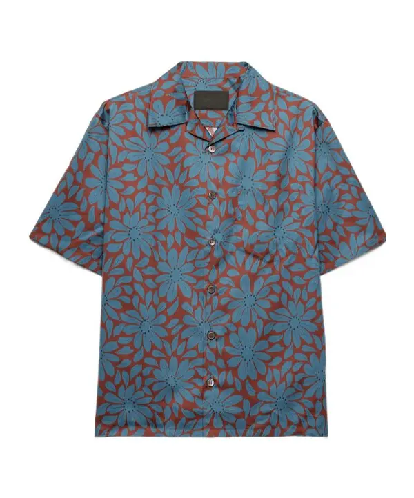 Prada Short-sleeved Cotton-blend Shirt