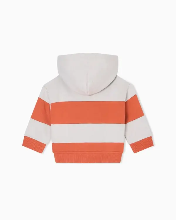 Emporio Armani Striped Hoodie With Embroidered Logo