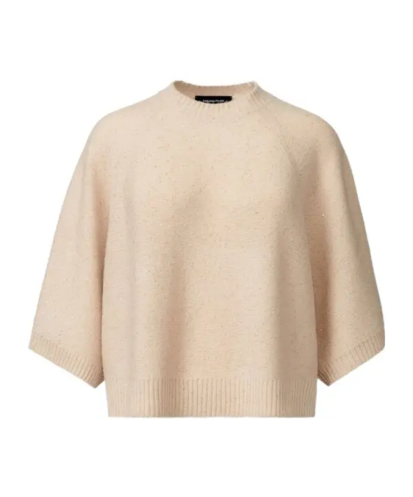 Fabiana Filippi Cropped Sequin Embellished Raglan Sleeve Crewneck