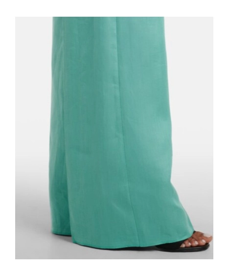 Max Mara Deserto Herringbone Linen Wide-leg Pants