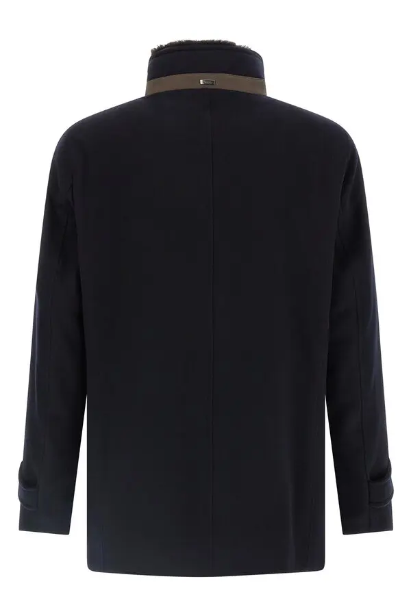Herno Long-sleeved Jacket With High Collar And Removable Lining