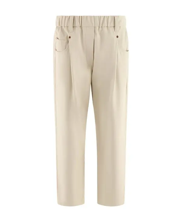 Brunello Cucinelli Elasticated Waistband Cropped Pants