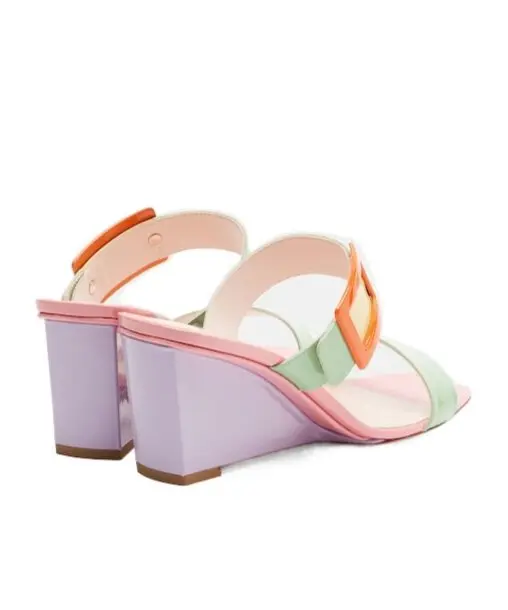 ROGER VIVIER Patent Leather Wedge Mules