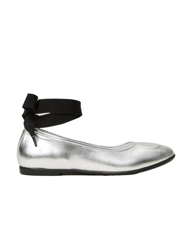 TWINSET Leather Ballerina Shoes