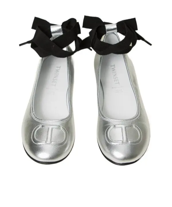 TWINSET Leather Ballerina Shoes