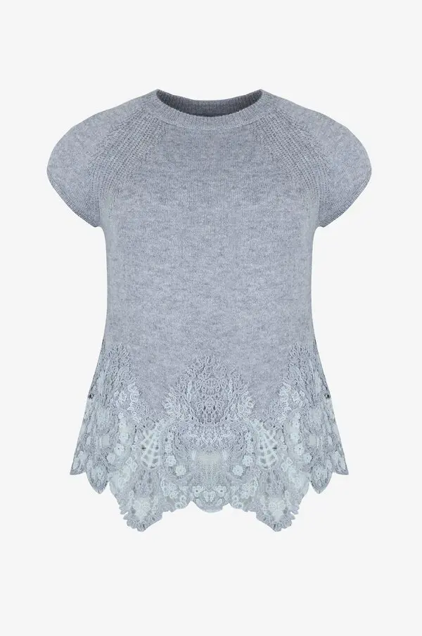 Ermanno Scervino Lace-trimmed Knit Top - No