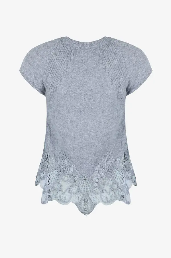 Ermanno Scervino Lace-trimmed Knit Top - No