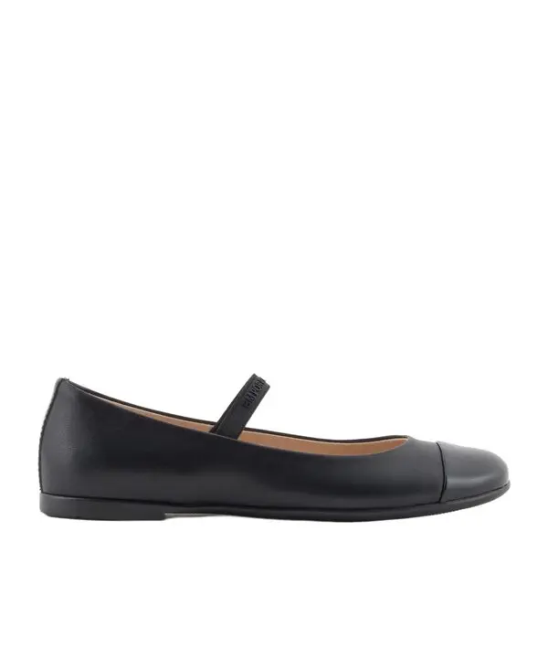 Emporio Armani Round Head Ballet Shoes - Black