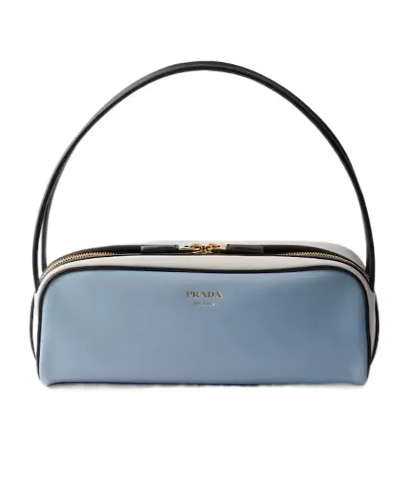 Prada Swing Smooth Leather Shoulder Bag - Blue/white/black
