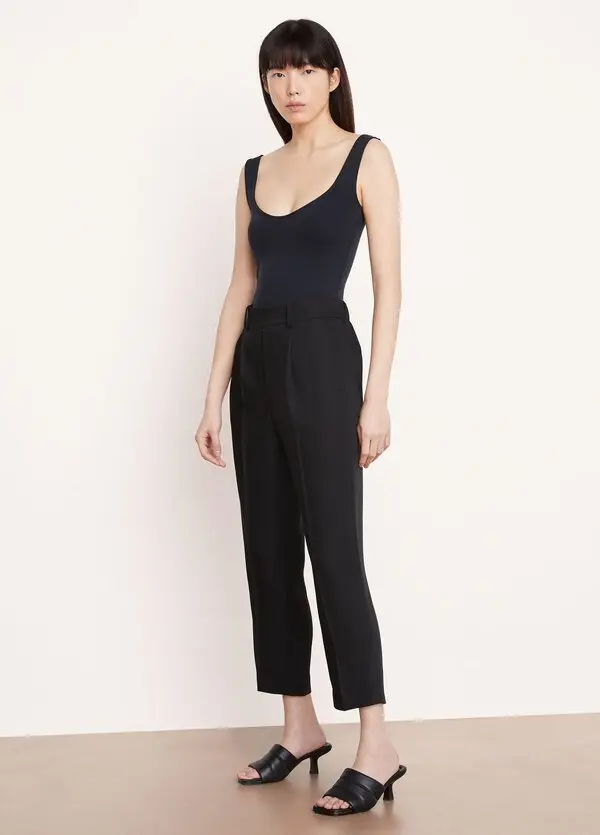 Vince High-waist Tapered-leg Pleated Trousers